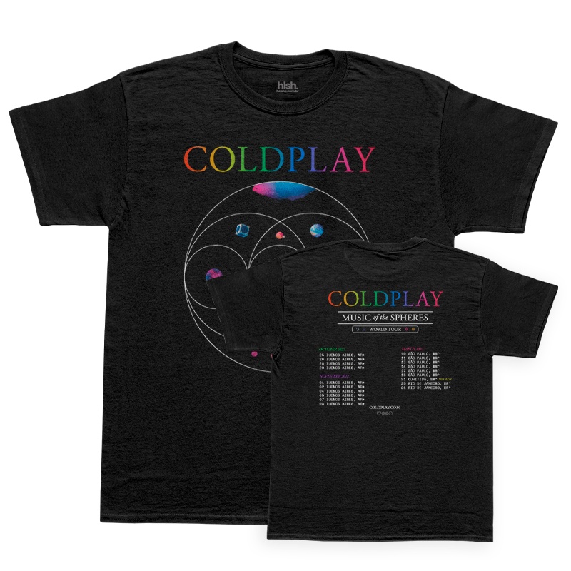Camiseta Coldplay: Music Of The Spheres (Datas 2023) | Shopee Brasil