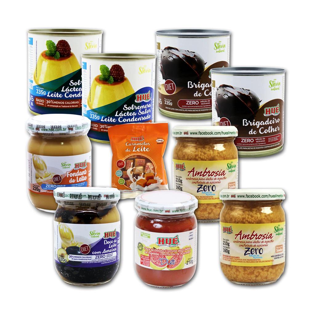 KIT DOCES DIET ZERO ACUCAR HUE COM 10 UND DE SAO LOURENCO | Shopee Brasil