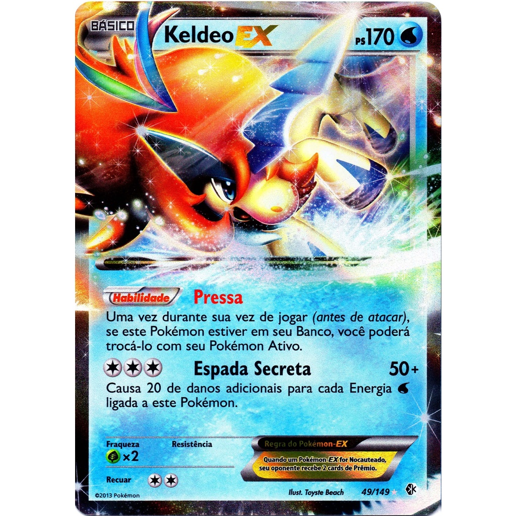 Carta Pokemon Keldeo EX Português 49/149 Card Original Copag | Shopee Brasil