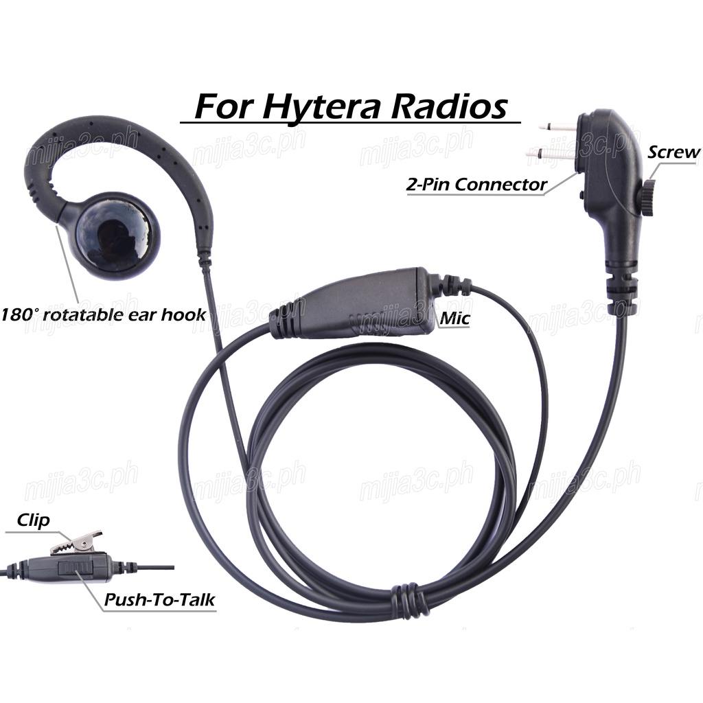 Para Hytera PD408 PD488 PD508 PD568 TC500 Série TC600 TC700 Rádios/Fone De Ouvido Em Linha Mic ...