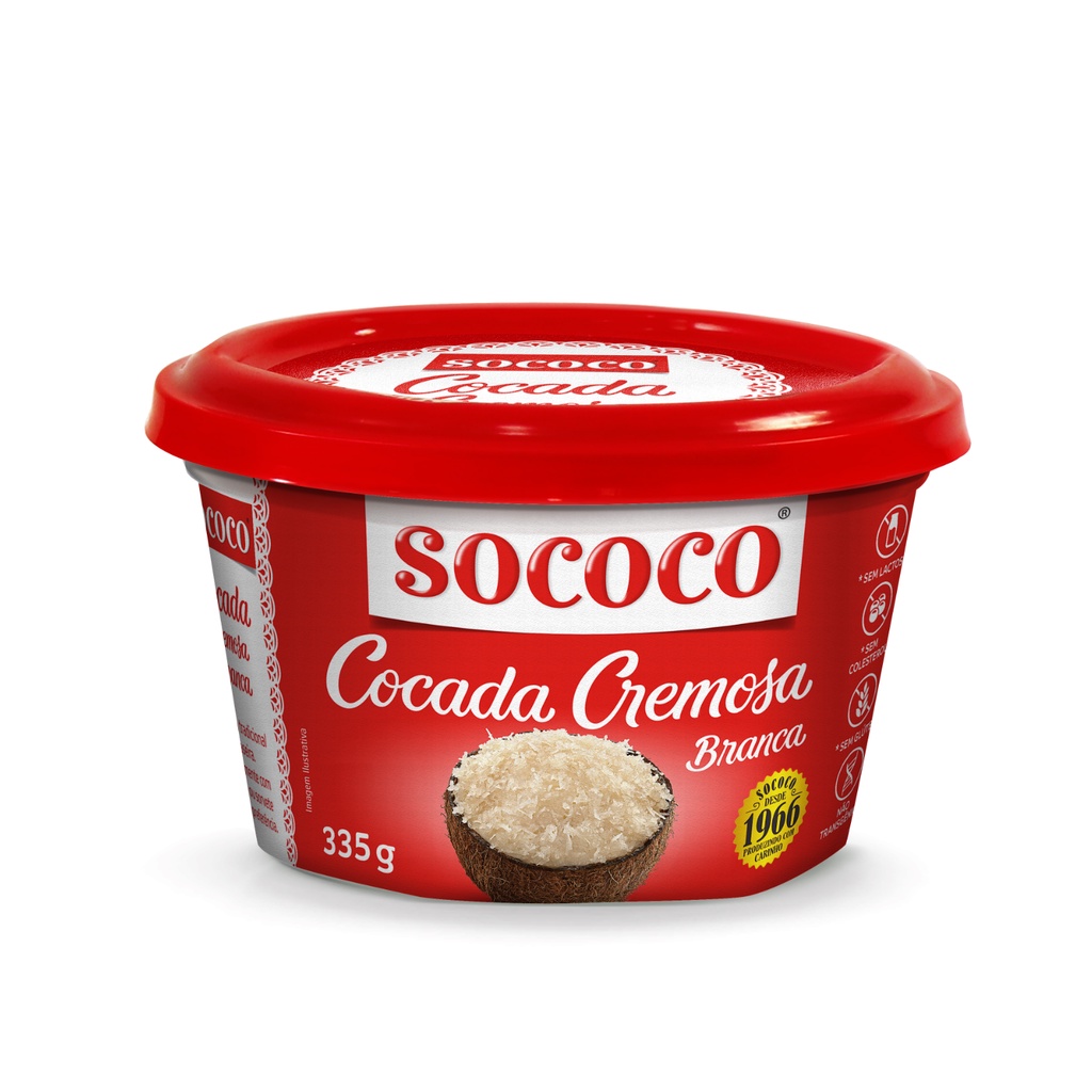 Cocada Cremosa Branca - Sococo 335gr | Shopee Brasil