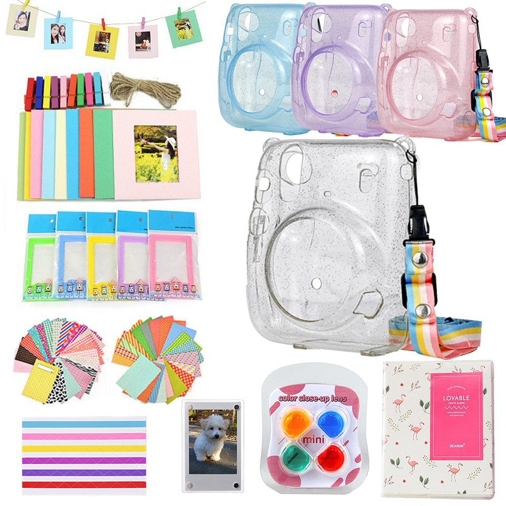 Fujifim Instax Mini 11 Film Camera Glitter Capa Dura Shell + Filtro ...