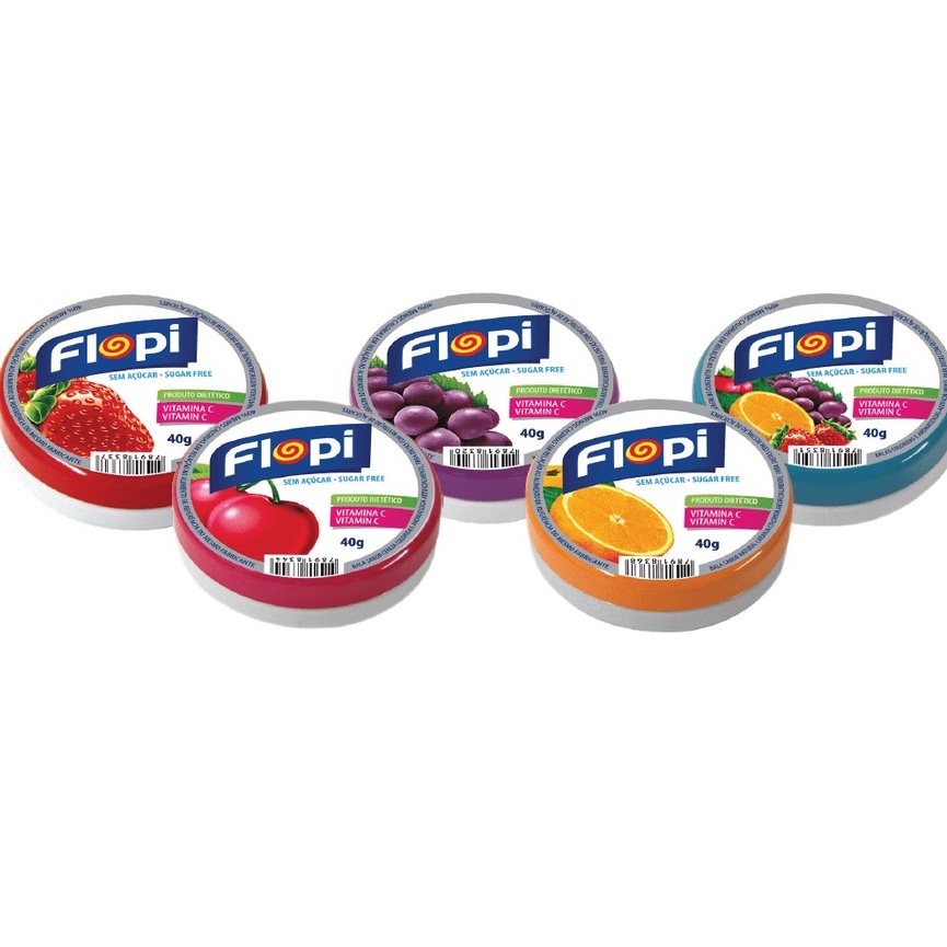 Bala Flopi Frutas Sortida Sem Acucar Diet Florestal Lata 40g ...