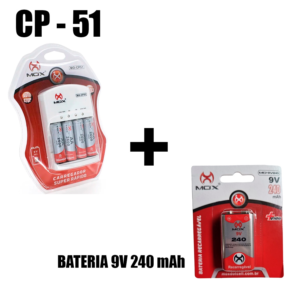 Kit Pilhas Recarregáveis E Carregador De Pilhas e Baterias com 4 Pilhas AAA CP-51 | Shopee Brasil