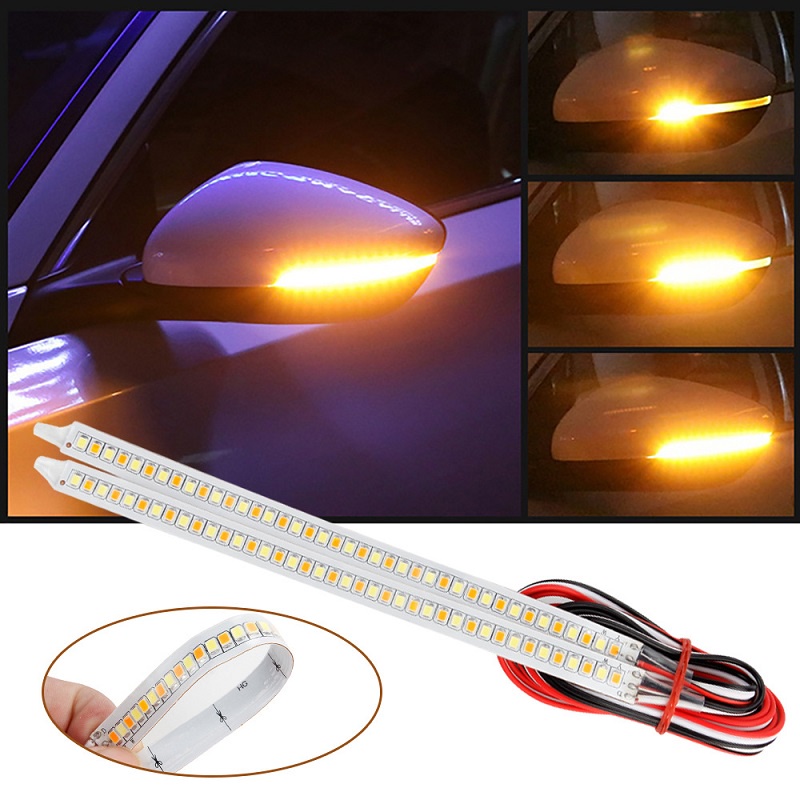 Espelho Retrovisor De Carro Fita LED Sinalizadora Universal 2pcs Luz ...