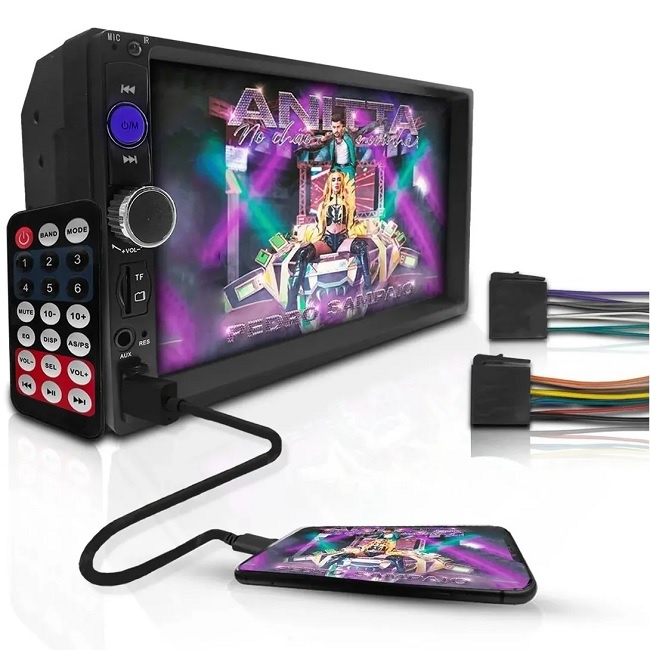 Multimídia Automotivo MP5 Com tela de 7 Polegadas Touch Screen Bluetooth USB | Shopee Brasil