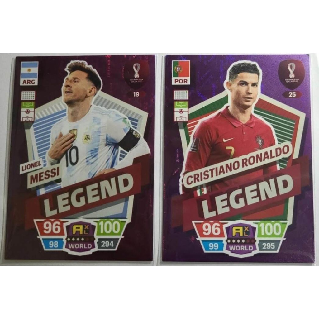Messi, Cristiano Ronaldo Legend Adrenalyn Xl Card Copa 2022 | Shopee Brasil