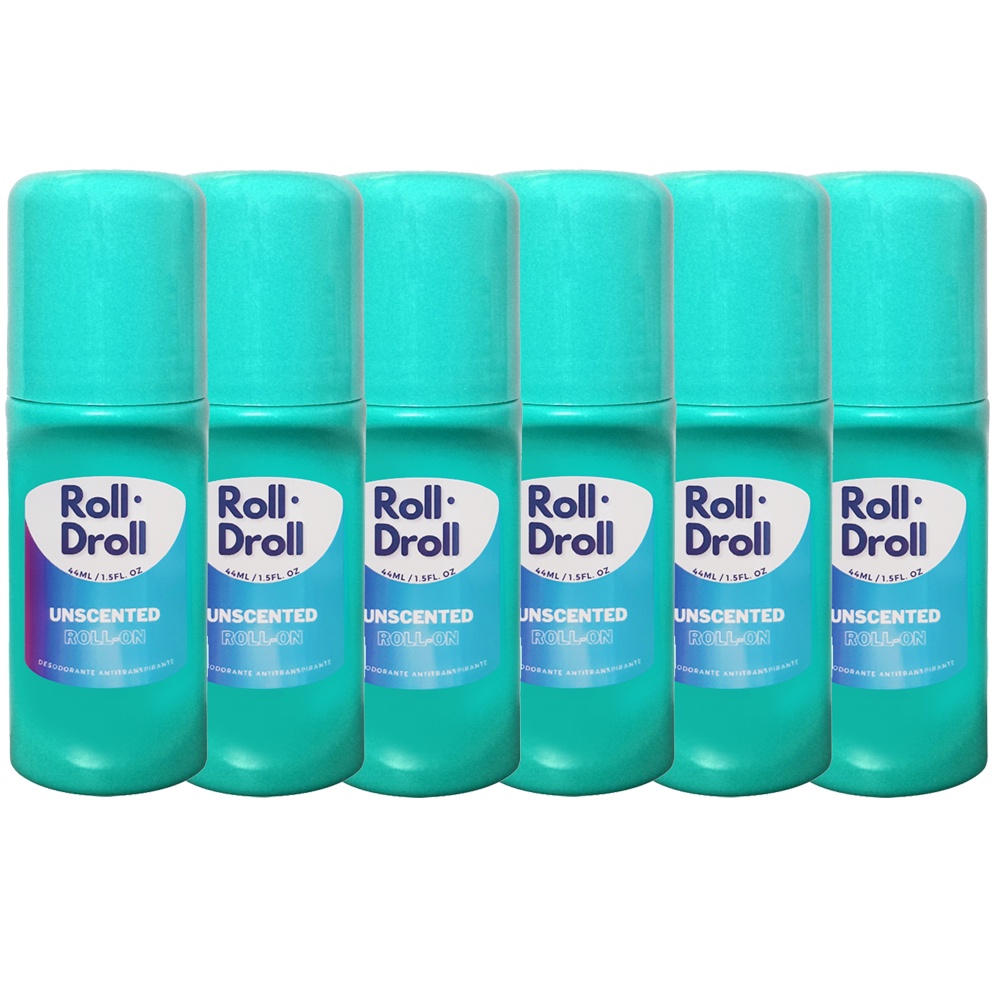 Roll Droll Kit Desodorante Roll-On Unscented 44ml - 6 Unidades | Shopee ...