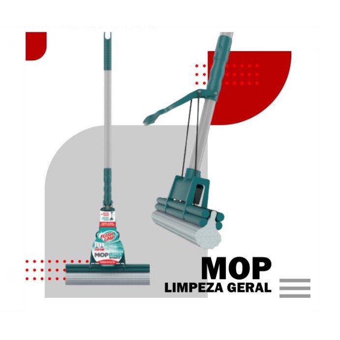 Mop Rodo Limpeza Geral Plus Multiuso Mop Espuma Flash Limp | Shopee Brasil