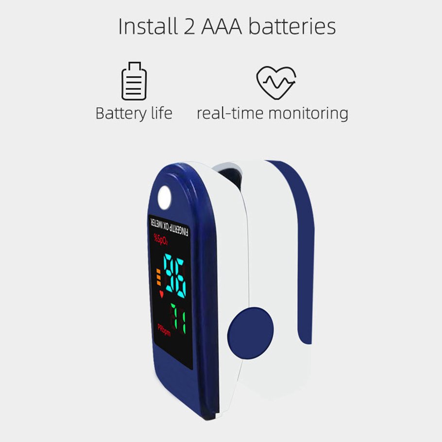 Oximeter Portable Fingertip Pulse Blood Oxygen Saturation Testing SpO2 ...