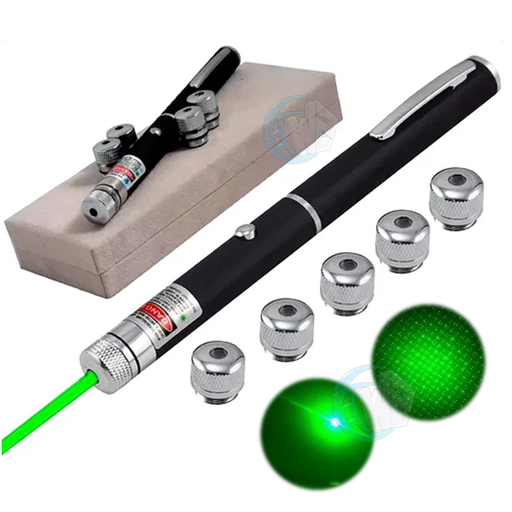 Caneta Laser 5 em 1 Verde Pointer Longo Alcance Ultra Apresentador ...