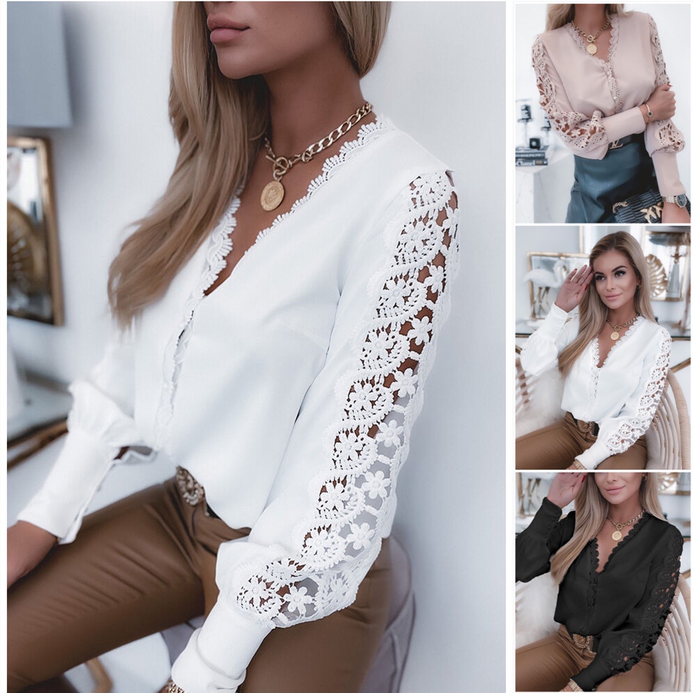 Moda Camisas De Renda Oca Roupas Femininas 2022 Outono Inverno Novo