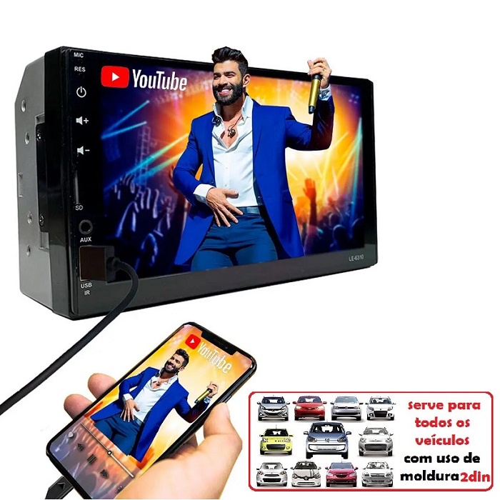 Multimídia MP5 Bluetooth Com Tela de 7 Polegadas Capacitiva, USB, Espelhamento - 12v | Shopee Brasil