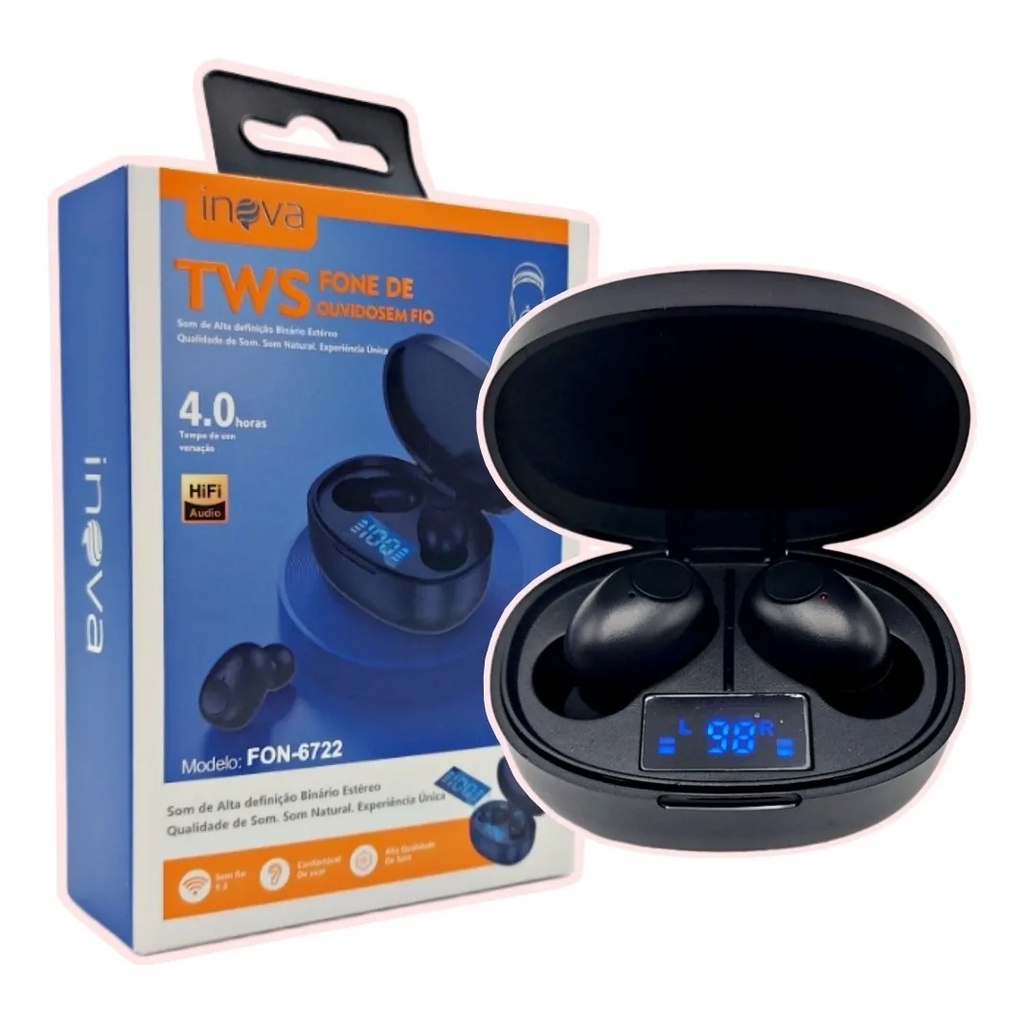 Fone De Ouvido Bluetooth C/ Visor Foninho Sem Fio Wireless Inova Stéreo ...