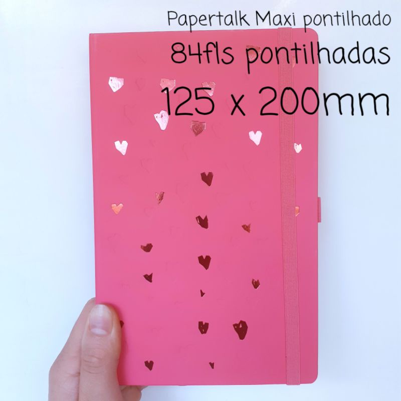 Caderneta Papertalk Maxi - Linha Romantic Folhas Pontilhadas Tipo Moleskine | Shopee Brasil