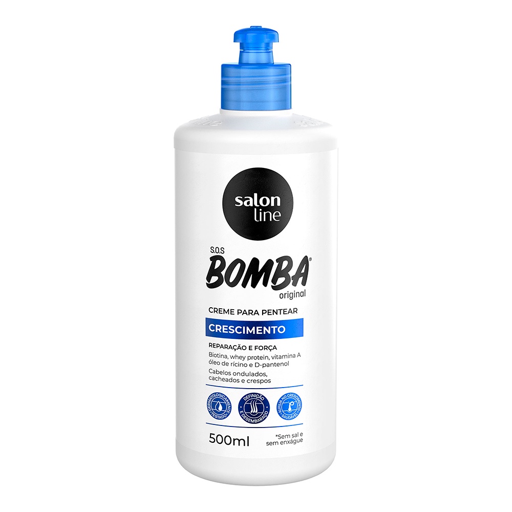 SALON LINE BOMBA CREME PARA PENTEAR ORIGINAL 500ML | Shopee Brasil