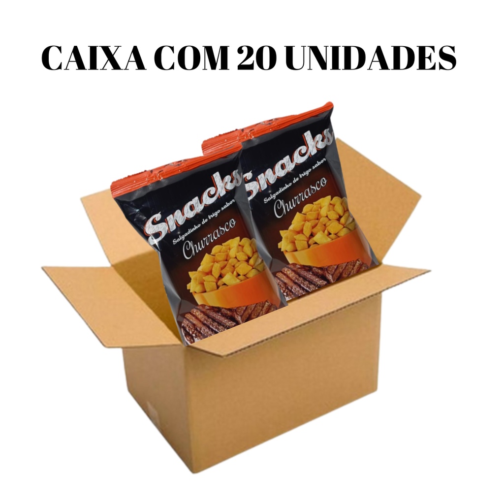Cx 20 Salgadinho De Trigo Snacks Keleck 45g Sabor Churrasco | Shopee Brasil