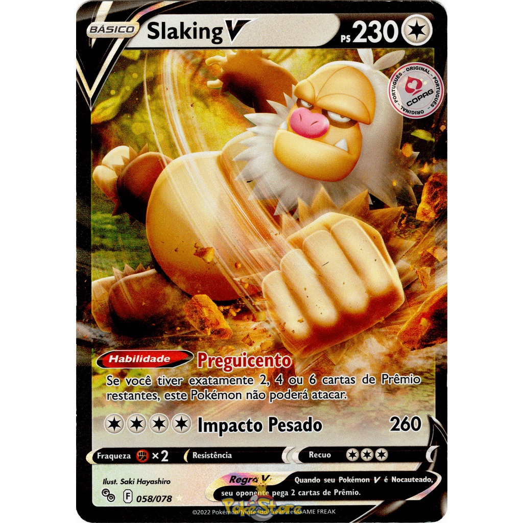 Carta Pokemon Slaking V Português Card Original Copag Pokémon Go ...