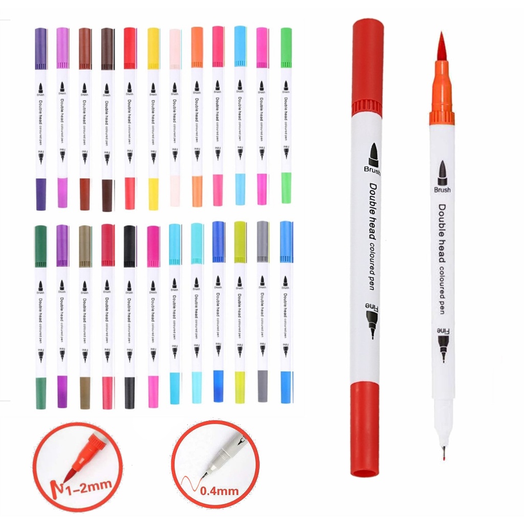 Kit Canetas Para Lettering Ponta Dupla Brush Pen e FineLiner Colours ...