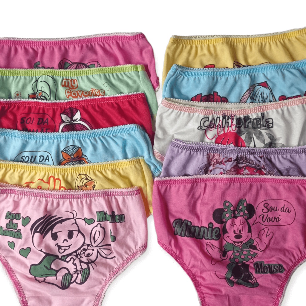 kit 10 calcinha de personagem infantil menina Calcinha infantil atacado ...