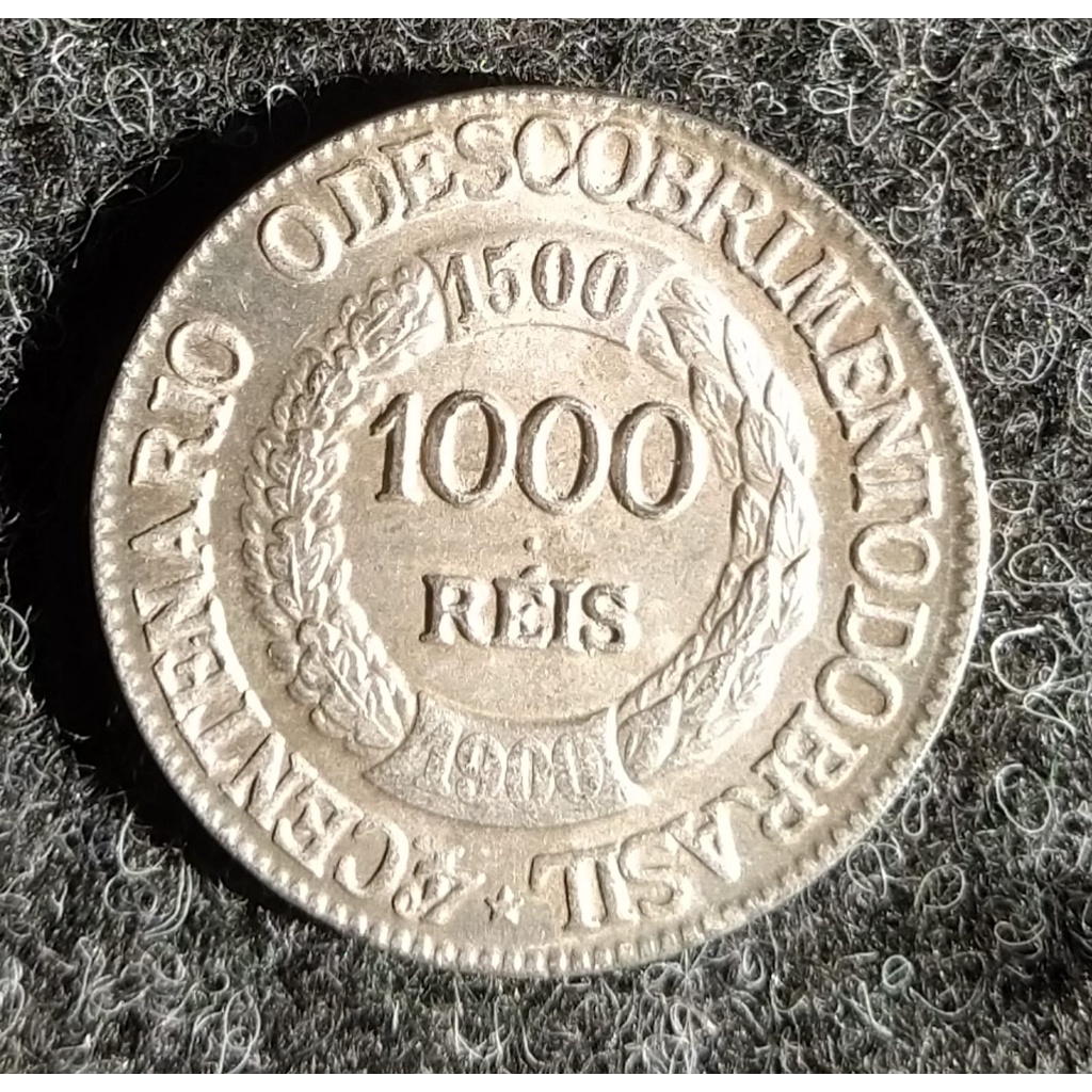 JR-931 Moeda 1000 reis 1900 - Comemorativa dos 400 Anos do ...