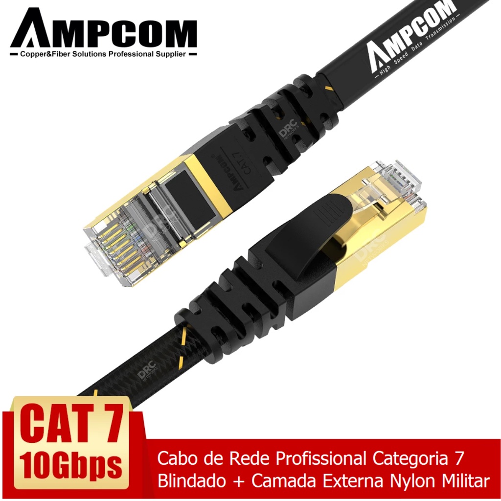 Cabo Rede Rj45 Cat7 8 Metros 10gbps 600mhz Blindado Ampcom | Shopee Brasil