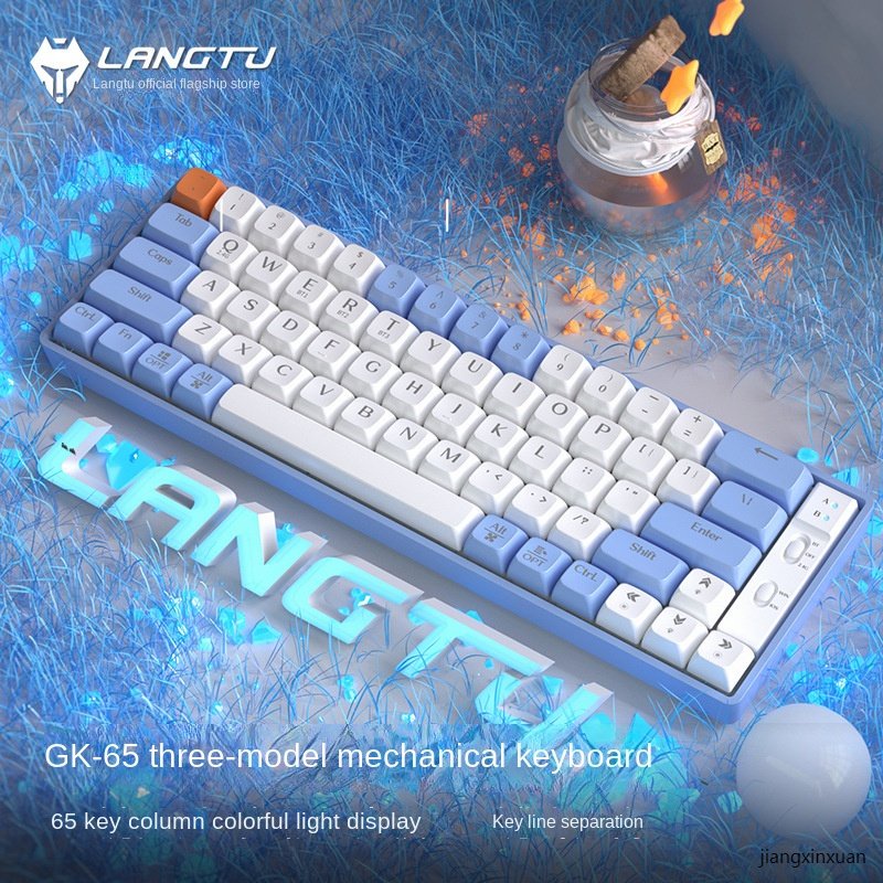 Wolf Tu GK65 Mecânico 2.4G Sem Fio Bluetooth Full Key Teclado Para ...