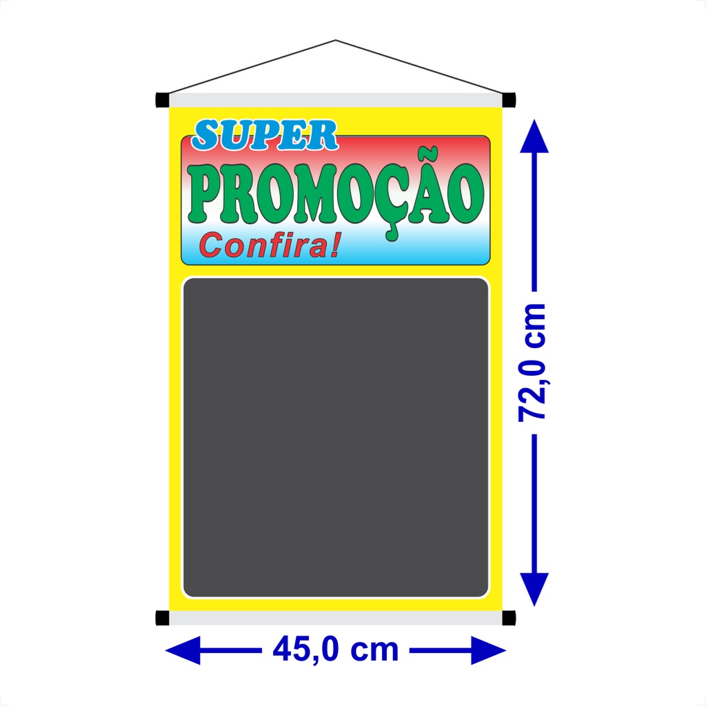 Banner Super Promoção Confira, Banner Pronto Reutilizável, tamanho 45,0 ...