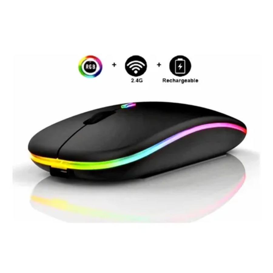 Mouse Hmaston Wireless Recarregável Led Rgb 2.4 Ghz Sem Fio | Shopee Brasil