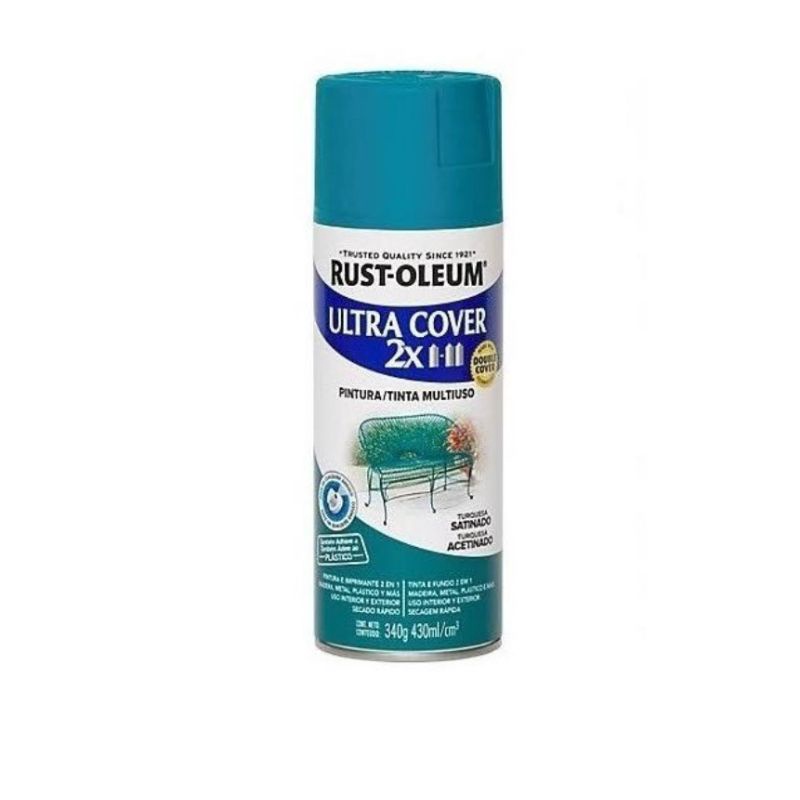 Tinta Spray Uso Geral Ultra Cover 2x Rust Oleum 430ml Turquesa Acetinado | Shopee Brasil