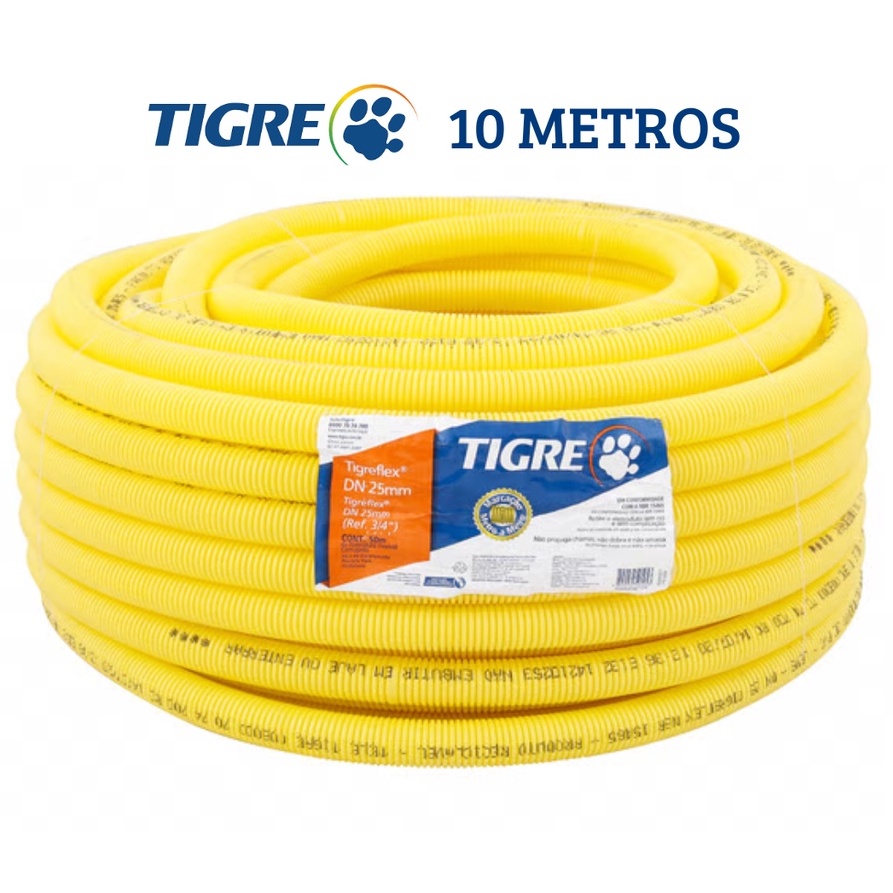Conduíte Tigre Amarelo Reforçado 3/4" - 1" 10 Metros Eletroduto ...