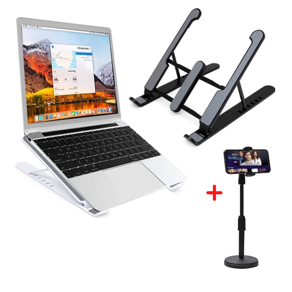 Kit Suporte Para Notebook E Suporte Celular Portátil 2em1 | Shopee Brasil