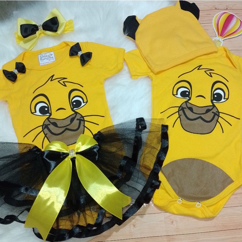 Body Bebê Temático Simba - Kit Mesversário Opcional | Shopee Brasil