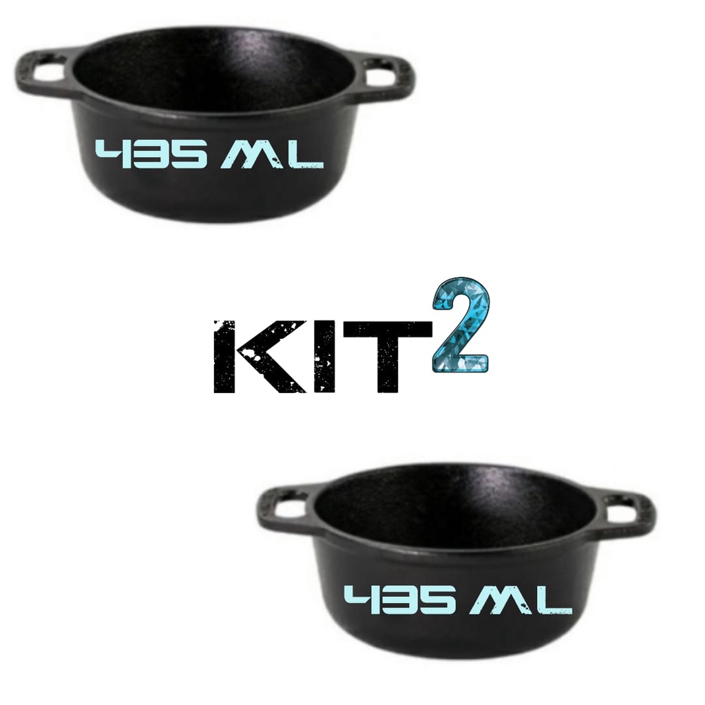 Kit 2 Panela Malga de Ferro Fundido 435 ml | Shopee Brasil