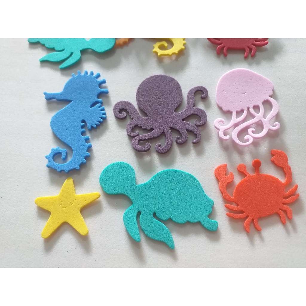 Apliques Fundo do Mar Eva Tamanhos Variados Bolo Fake 25 e 50 Unidades ...