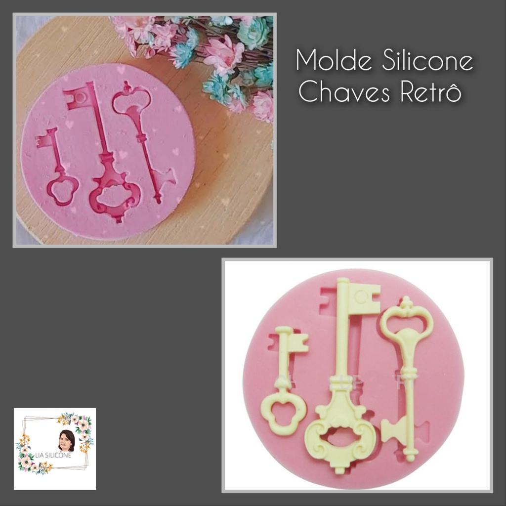 MOLDE SILICONE CHAVE / CHAVES RETRÔ - MOLDE PARA BISCUIT E CONFEITARIA ...