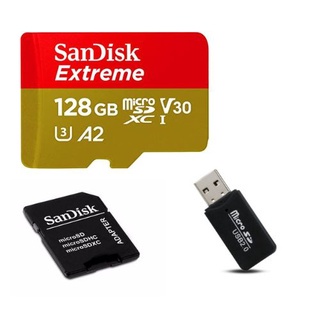 Cartão Microcard SanDisk Extreme memória 128GB + Pendrive Adaptador + Adaptador SD | Shopee Brasil