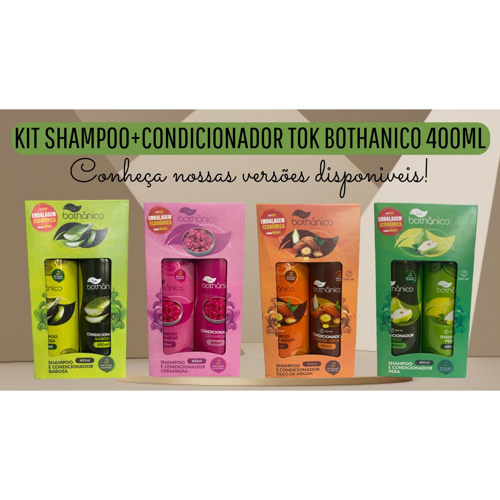 Kit Shampoo+Condicionador Tok Bothânico 400ml | Shopee Brasil