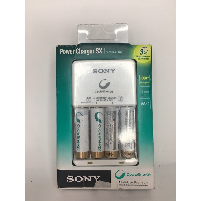 Carregador De Pilhas Sony Bcg-34hh4kn C/ 04 Pilhas - NOVO - NA | Shopee ...