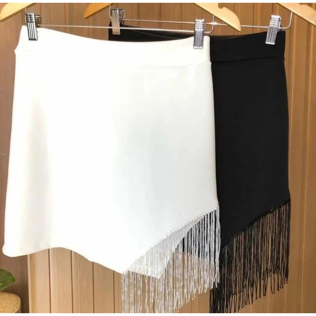 Saia Franja Strass Poliamida com elastano | Shopee Brasil