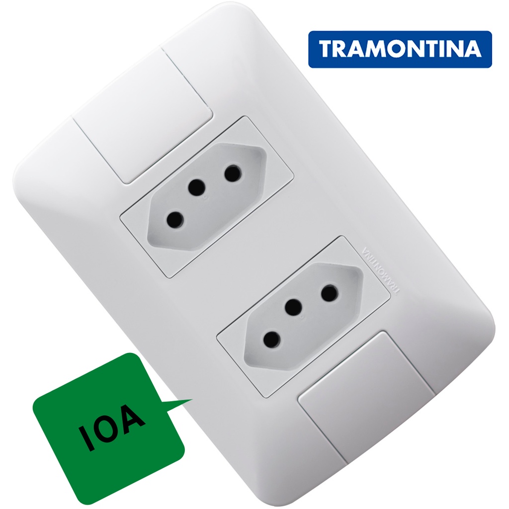 Tomada Interruptor 10A/20A Linha Modular Tramontina Tomadas Simples 10a ...