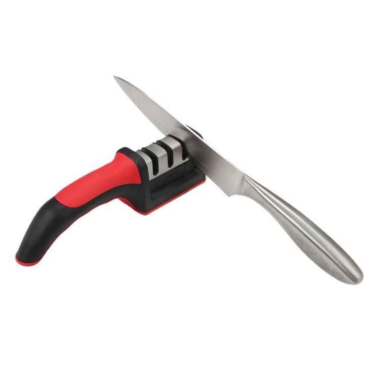 Kit 2 Material de cozinha Amolador Afiador De Facas Em Aço Inox Com 3 ...