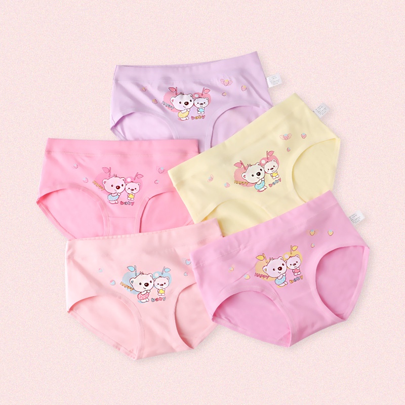 Roupa Íntima Infantil 100 % Algodão Cuecas Meninas Várias Cores ...