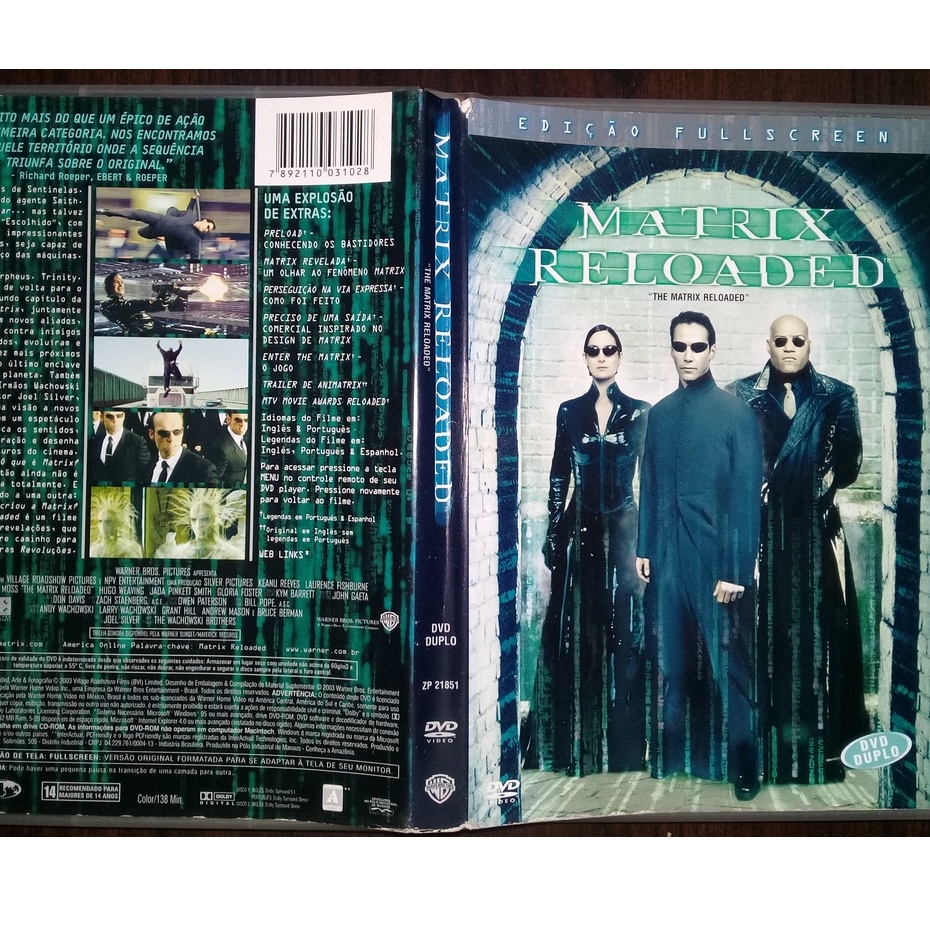 DVD ORIGINAL - MATRIX RELOADED | Shopee Brasil