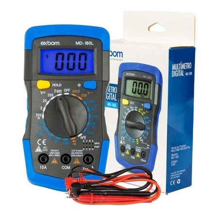 Multímetro Digital Eletrônico Profissional Exbom com Bip | Shopee Brasil