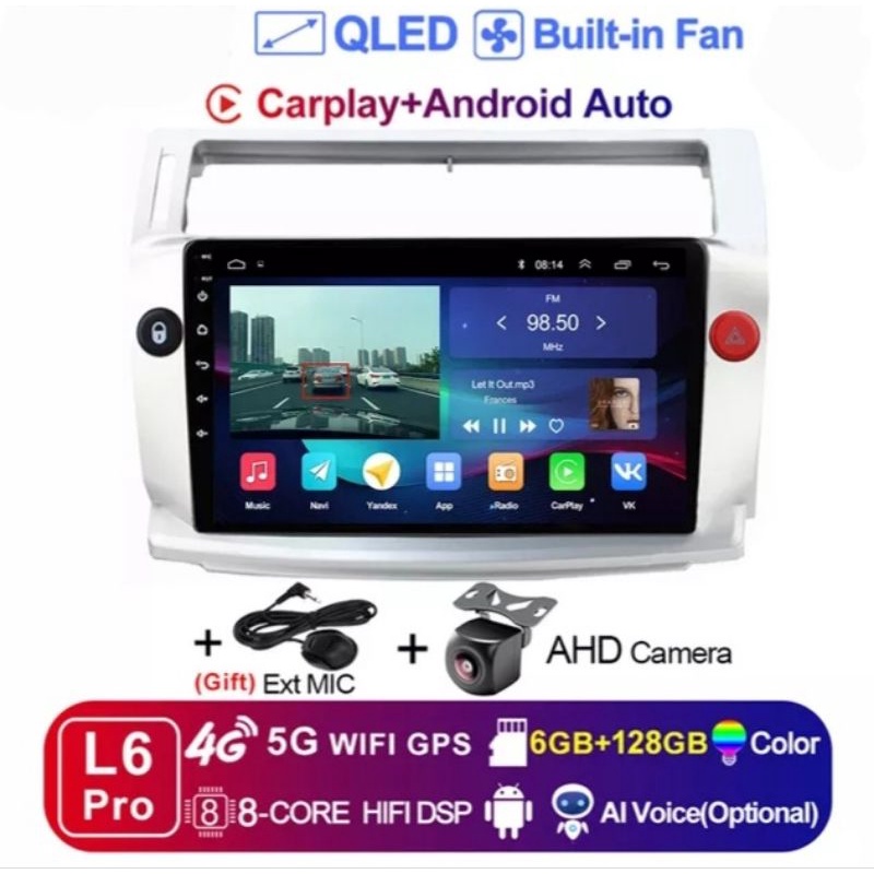 Multimidia C4 Pallas Hatch VTR 6GB Ram + 128GB Rom + Carplay + Android ...