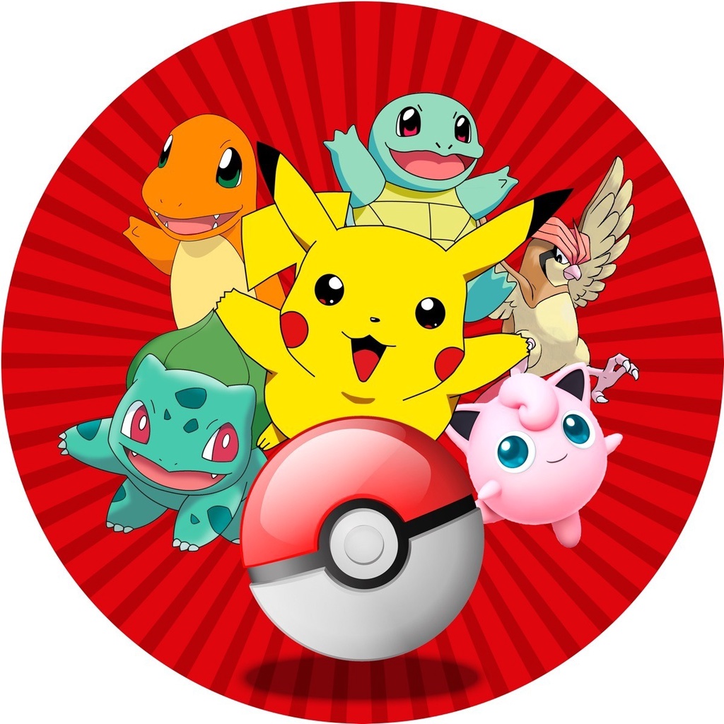 Painel Redondo Tema Pokemon Tecido Sublimado 3D C/elástico | Shopee Brasil