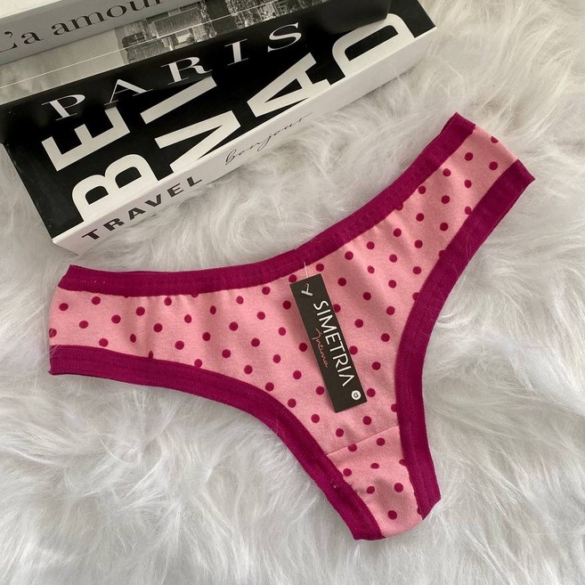 Kit 5 - Calcinha Cotton Algodão Fio Estampada - Moda Íntima Feminina ...