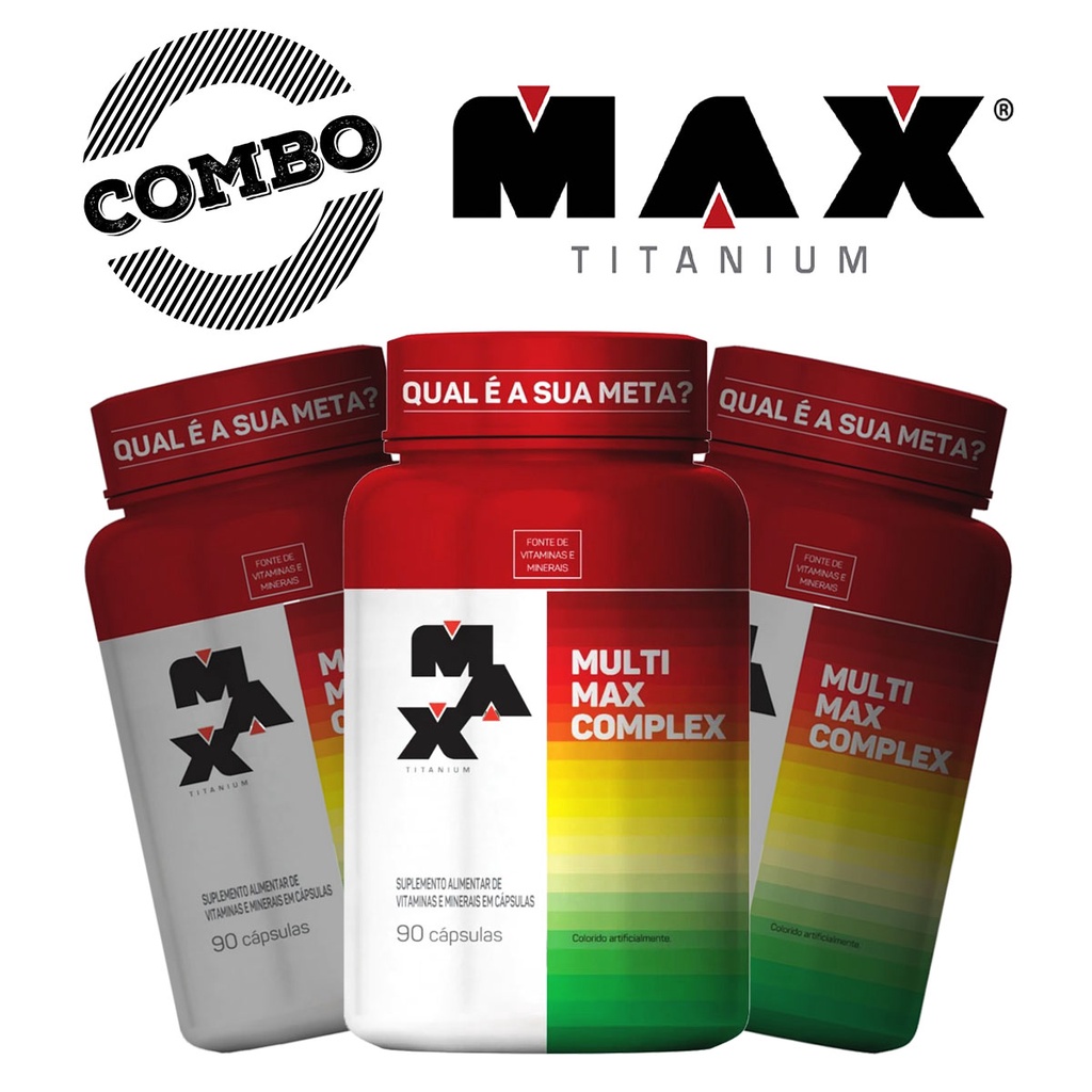 kit 3 Multivitaminico Multimax 90 caps - Max Titanium | Shopee Brasil