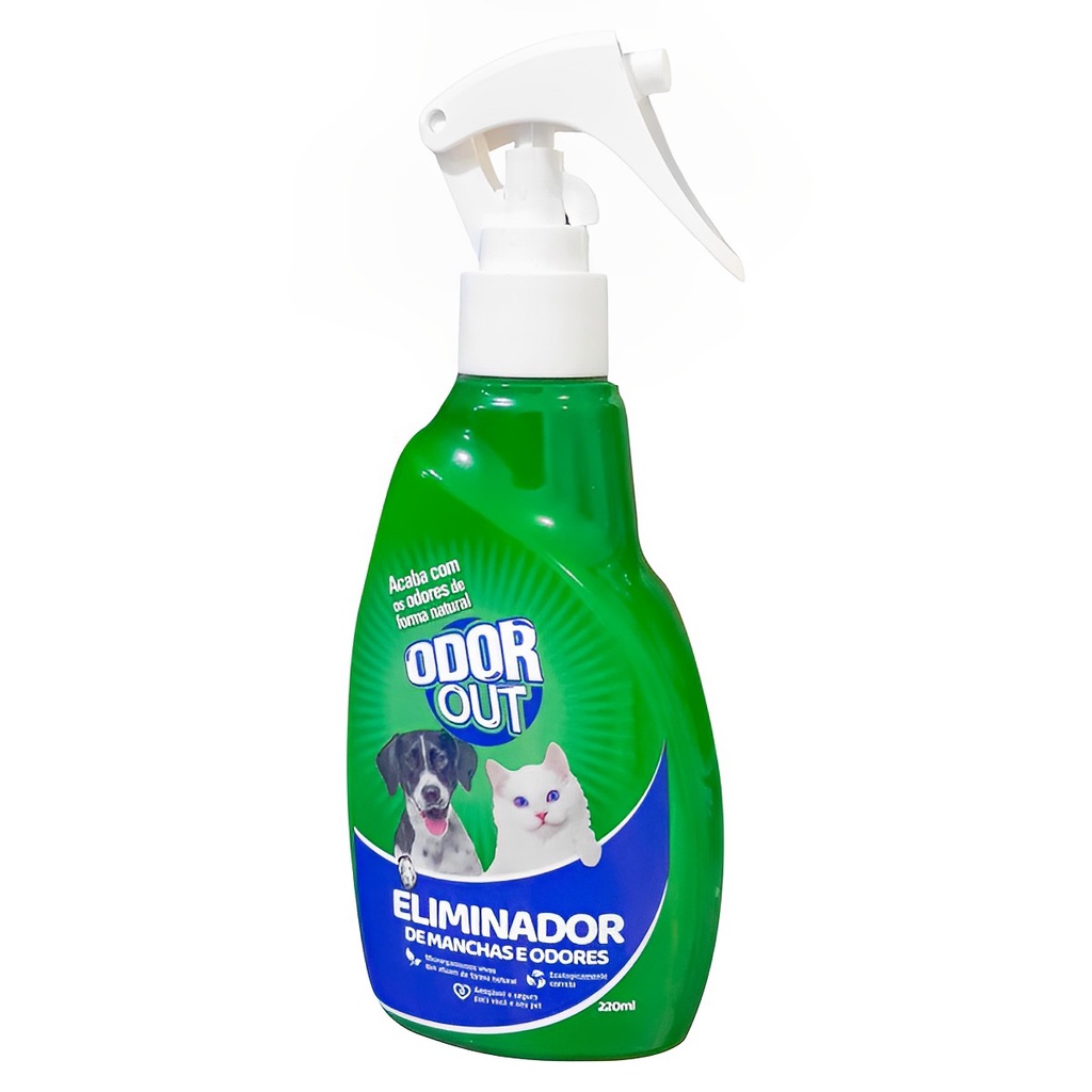 Tira mancha e Cheiro Urina Cães e Gatos 220ml - Odor Out | Shopee Brasil